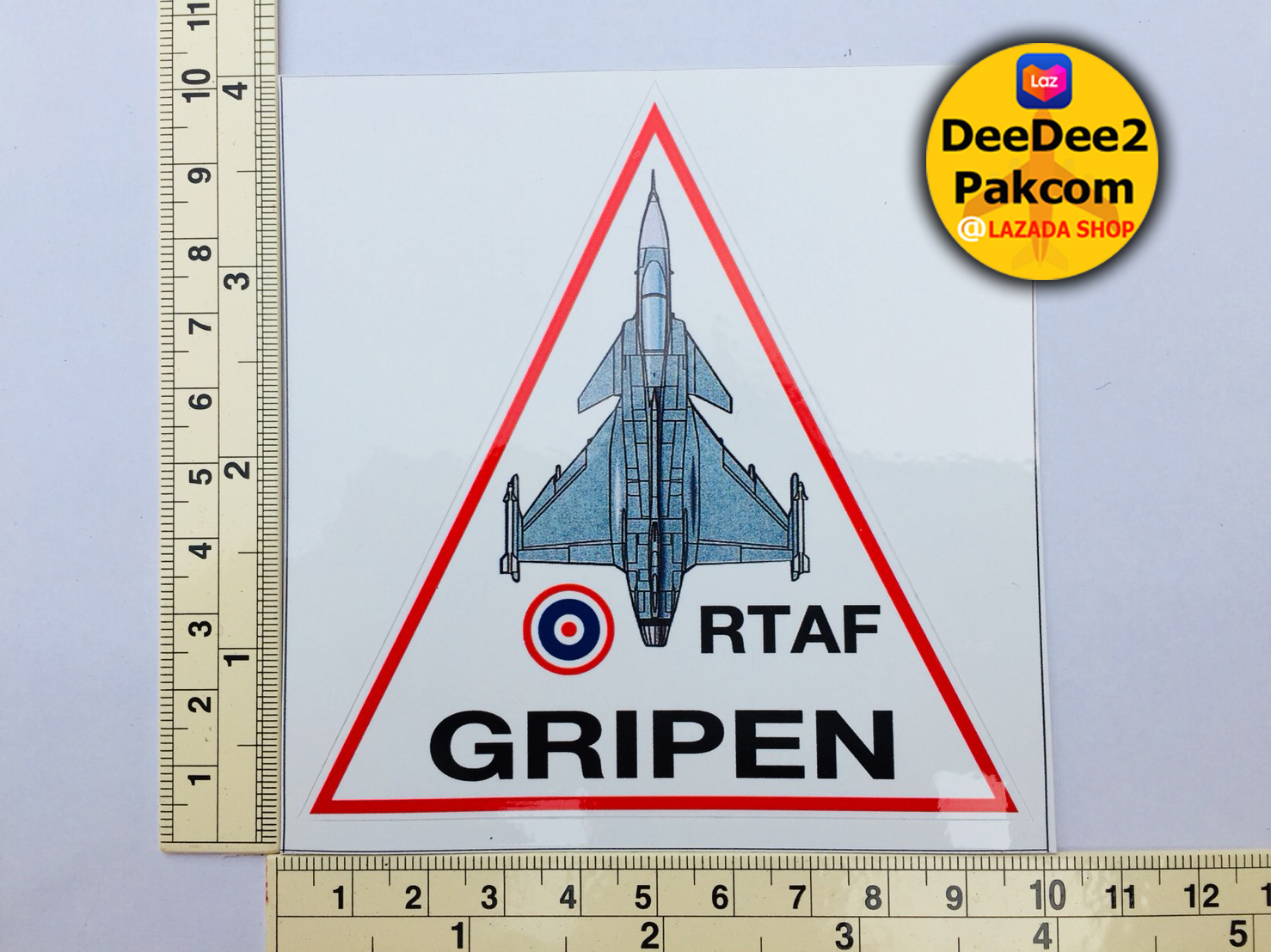 สติ๊กเกอร์ กิฟเพน สามเหลี่ยม GRIPEN STICKER สีทนทาน เพื่อ ใช้ สะสม ของ ...