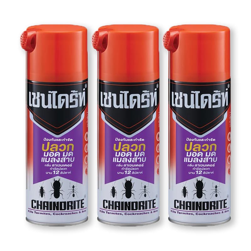 Chaindrite Spray Termite Lavender 600 ml x 3 Code 837236 เชนไดร้ท์ 7 ...