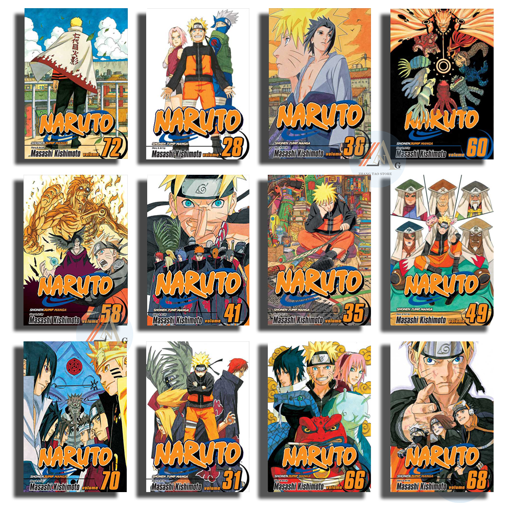 Naruto Anime Poster Retro Cover Konoha Village Sasuke Picture Canvas ...