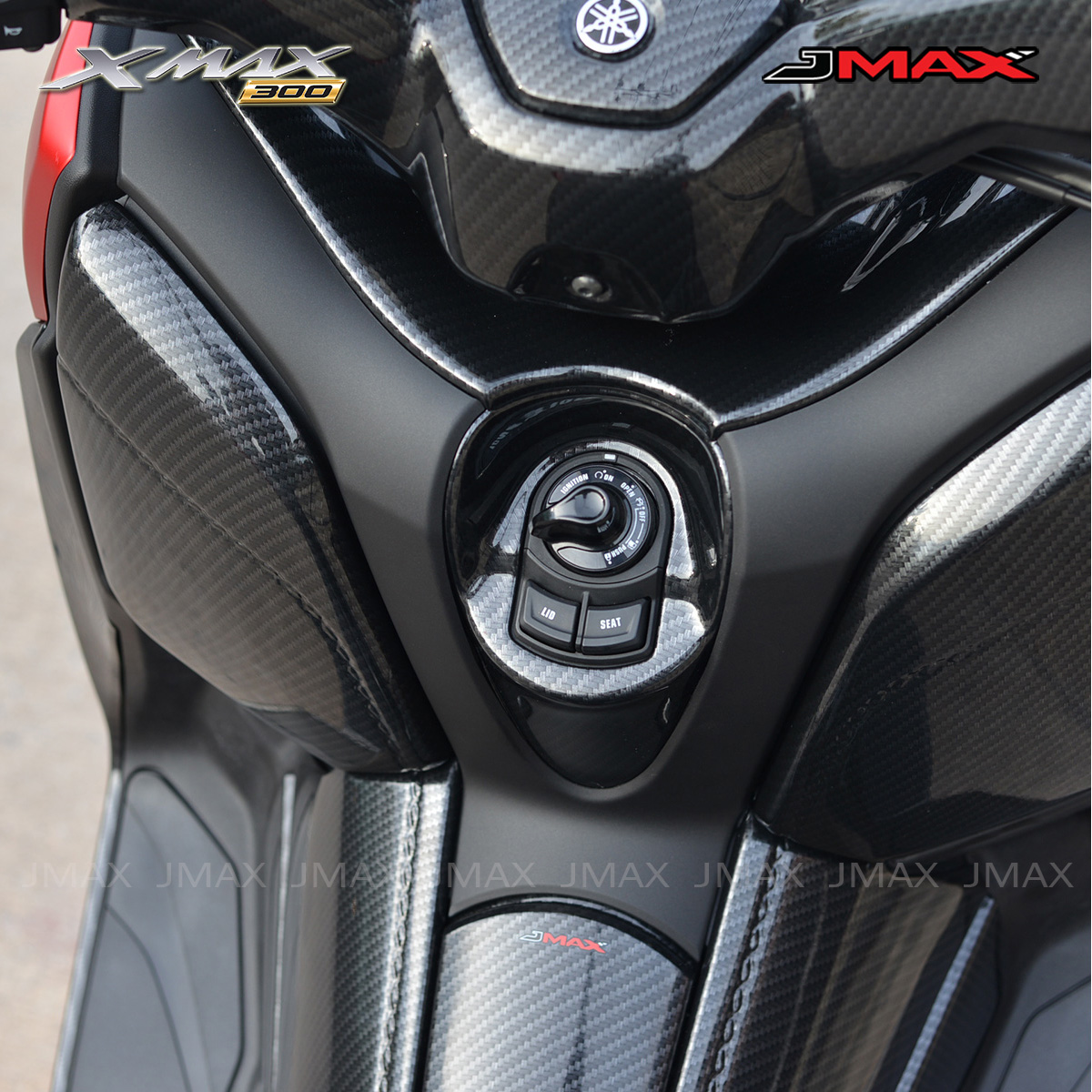 บังลมใหญ่ด้านใน XMAX 300 2017-22 JMAX ตรงรุ่น ลายฟิล์มคาร์บอน 6D ...