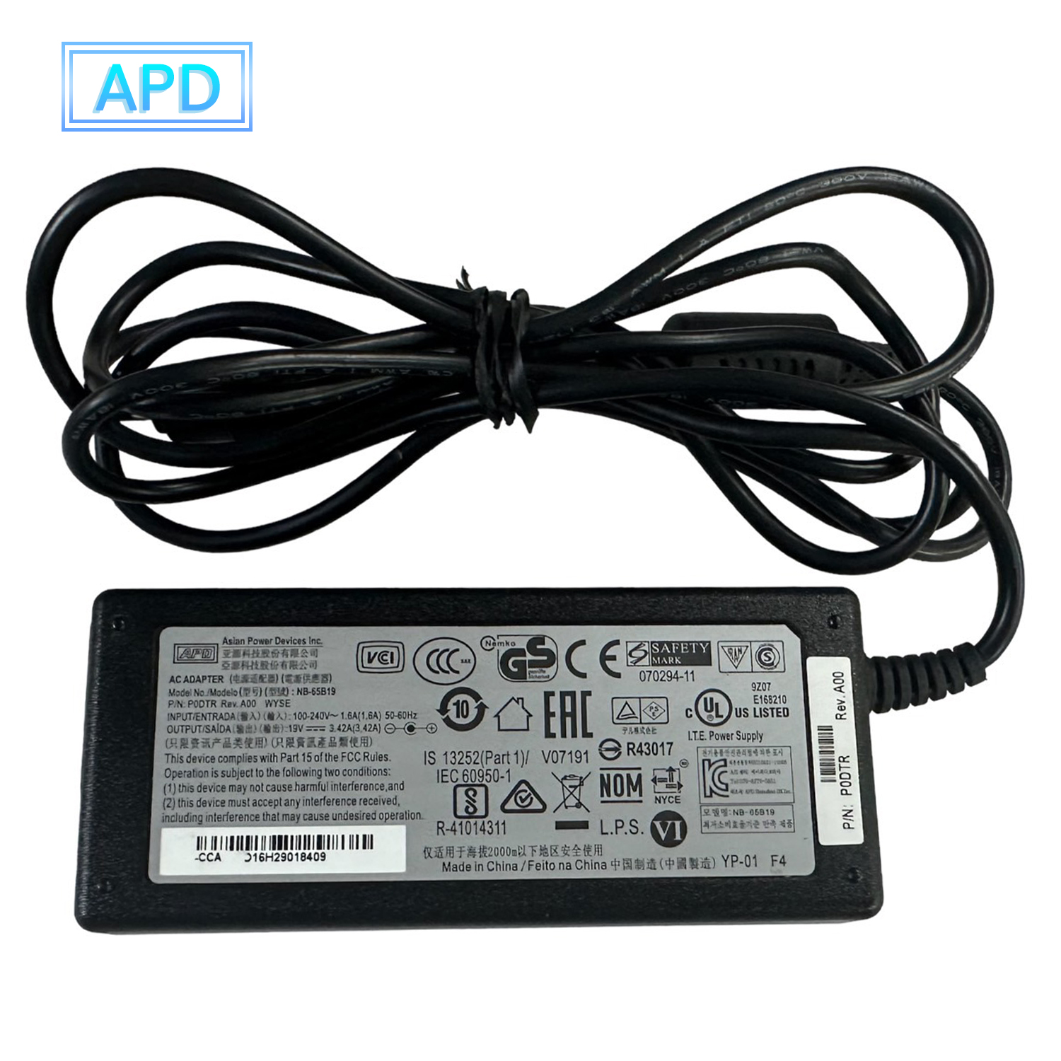 สายชาร์จ โน๊ตบุ๊ค Asian Power Devices 65W Power Supply NB-65B19 19V 3 ...