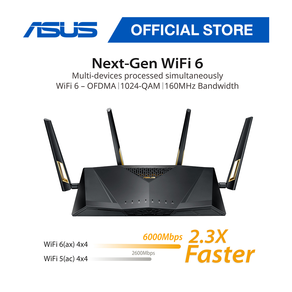 ASUS ROUTER (RT-AX88U) AX6000 DUAL BAND WI-FI 6 - ASUS Official Store ...