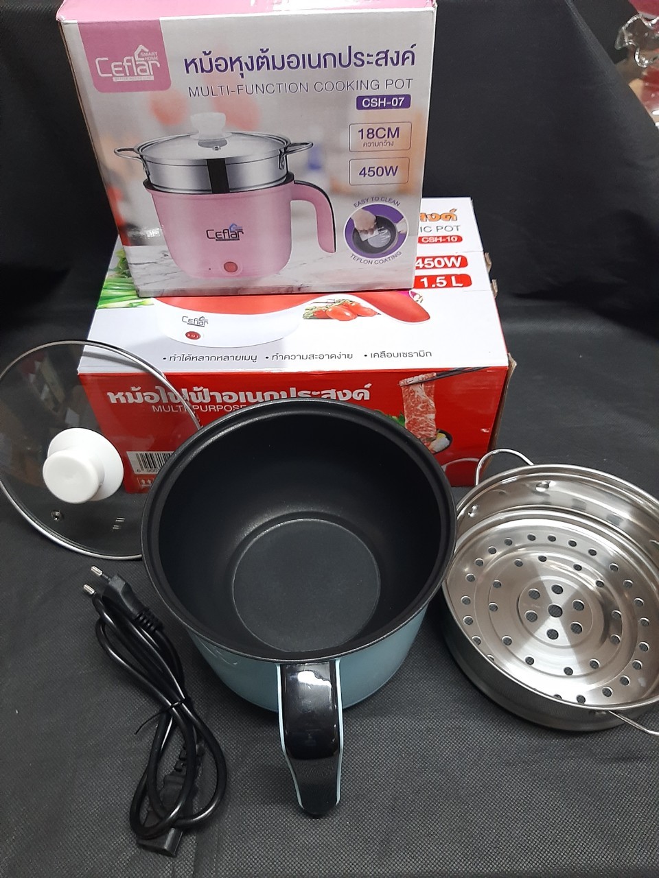 หม้อ หุงต้ม เอนกประสงค์ Ceflar รุ่น CSH-07 (คละสี) หม้อหุงต้ม18cm+ชั้นนึ่ง.No.CSH-07คละสี(Ceflar ...