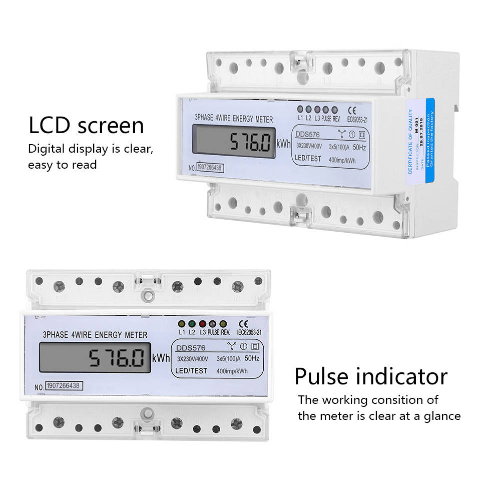 【ลดราคา】DDS576 3 Phase 4 Wire 7P 380V 50Hz/60Hz LCD Watt Hour Energy Power Meter - A Kitchen ...