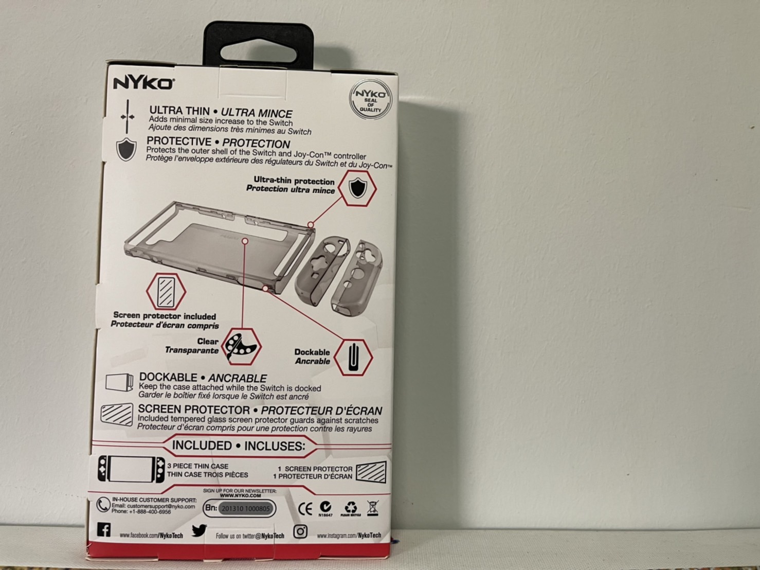 (ลดเพิ่ม 3% ) NYKO - THIN CASE FOR NINTENDO SWITCH (CLEAR) เคสป้องกัน ...