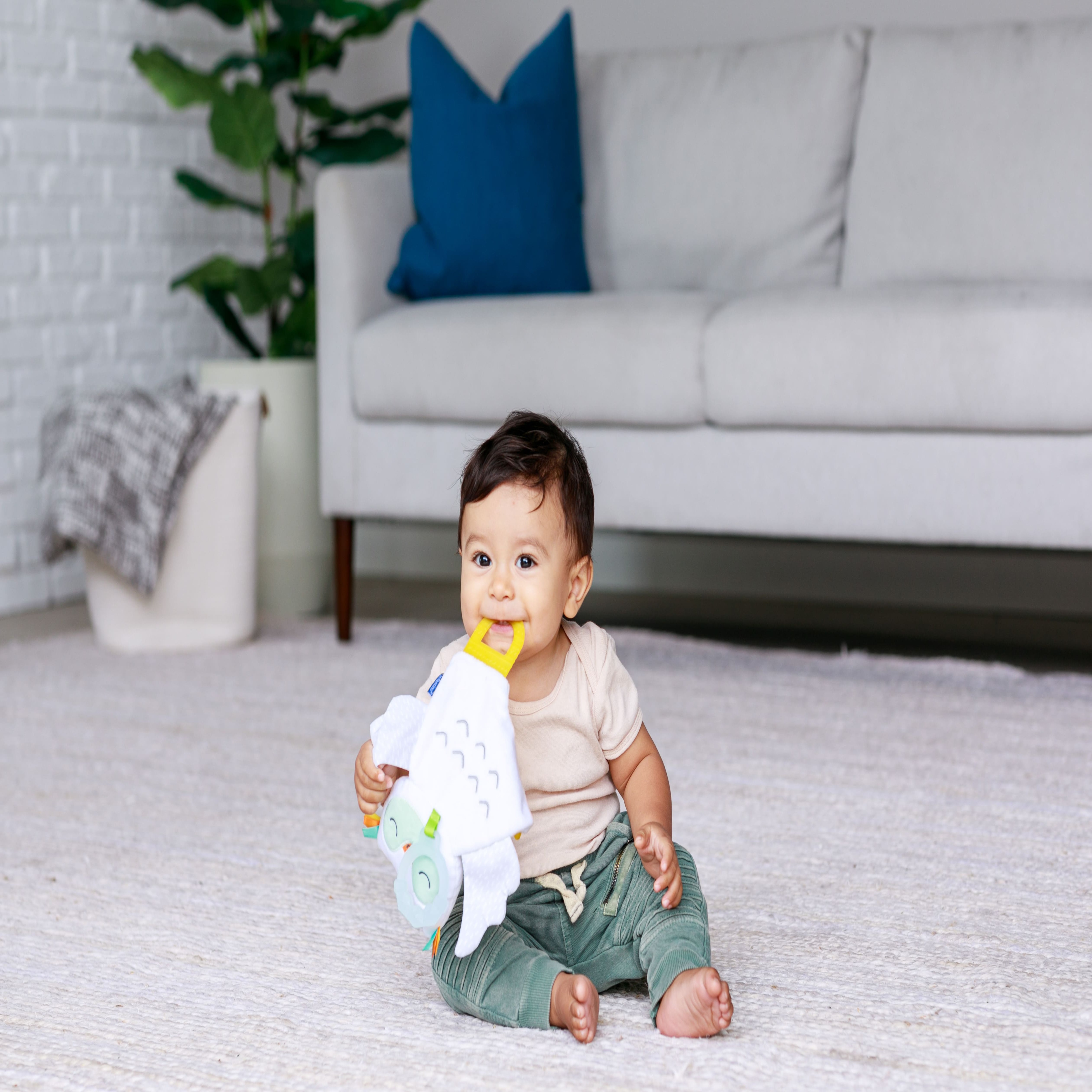 Infantino Glow-in-the-Dark Cuddle Teether Owl - ยางกัดน่ากอดลายนกฮูก ...