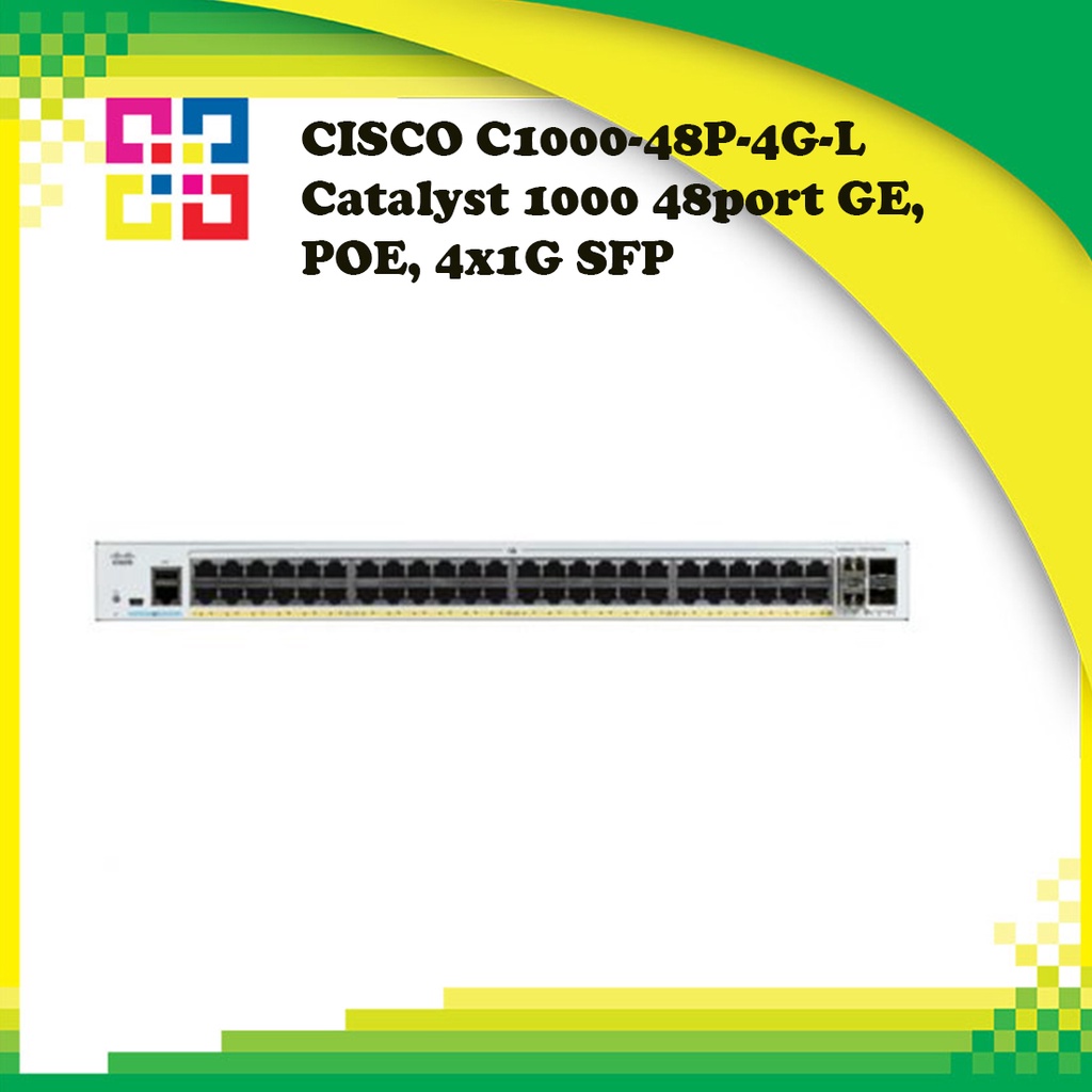 CISCO C1000-48P-4G-L Catalyst 1000 48port GE, POE, 4x1G SFP | Lazada.co.th