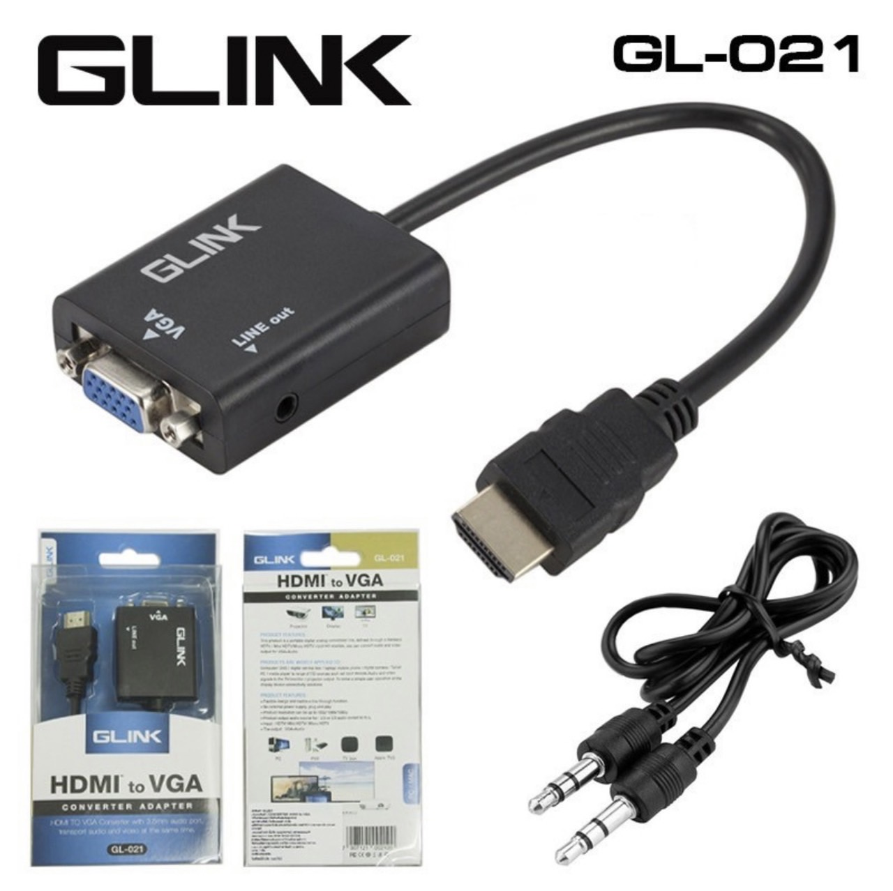 ตัวแปลง HDMI to VGA Adapter GLINK รุ่น GL-019/GL-021 (ส่งไว) | Lazada.co.th