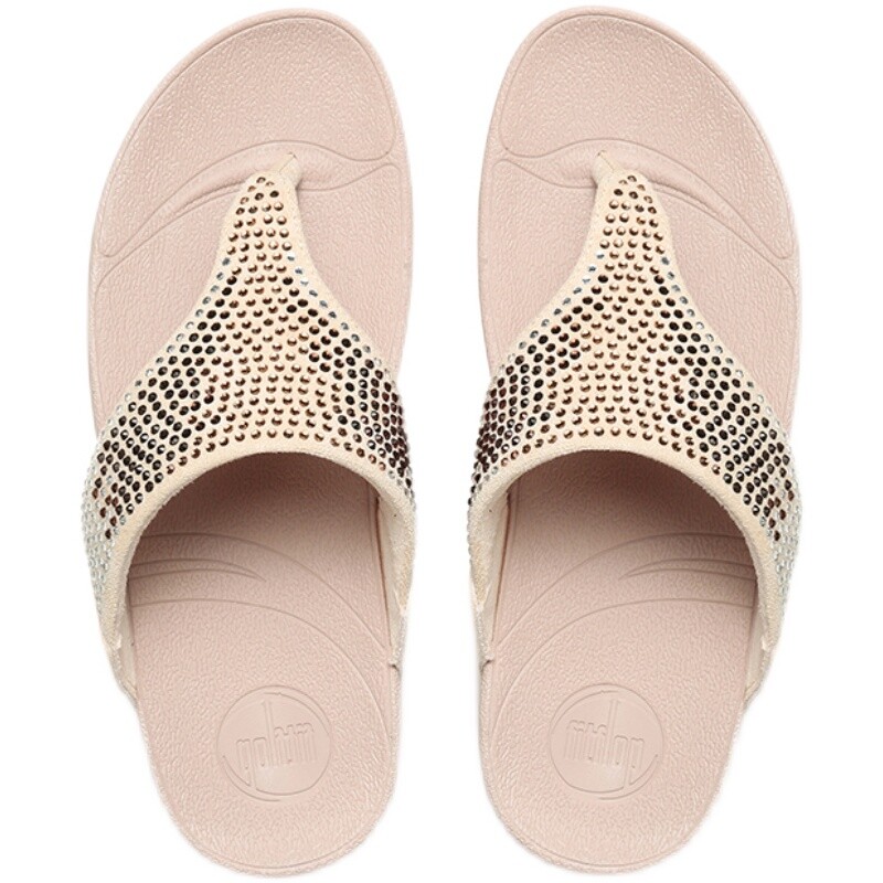 Fitflops รองเท้าโลชั่นสุขภาพสตรี GLITZY TOE-THONGS R24 พีวเตอร์น้ําเงิน - Essentials Mall - ThaiPick