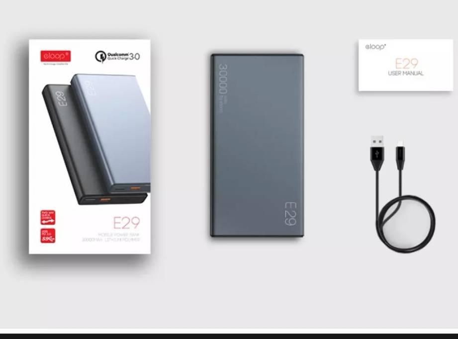 [แพ็ค ส่งด่วน 24 ชม.] POWER BANK ELOOP E29 30000 mAh พาวเวอร์แบงค์ แท้100% Power bank 30000 แท้ ...