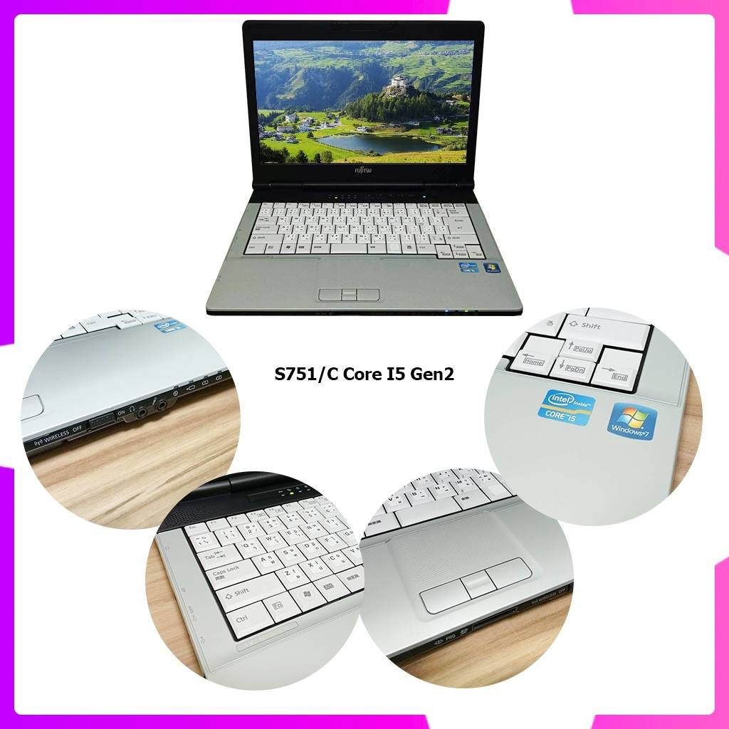 โน๊ตบุ๊คมือสอง Notebook Fujitsu P772/G i5Gan2 Core i5-3340M Ram4GB ...