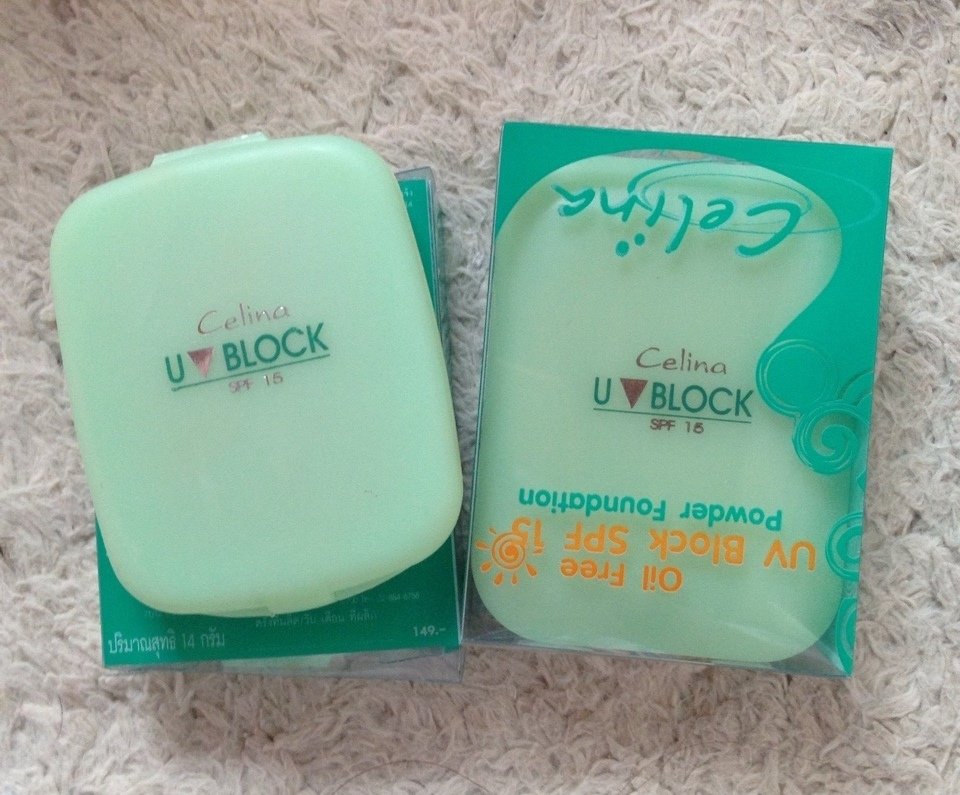 Celina UV Block SPF 15 Powder Foundation แป้งผสมรองพื้น สูตร Oil Free ...