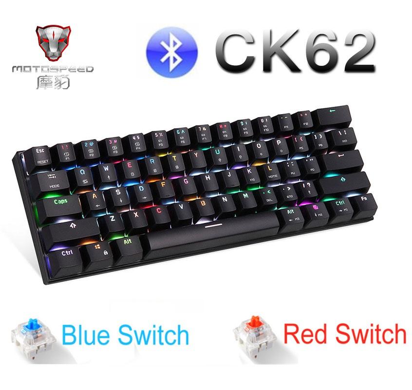 (White/Black) (blue/red switch) MOTOSPEED CK62 Wired Bluetooth Dual ...