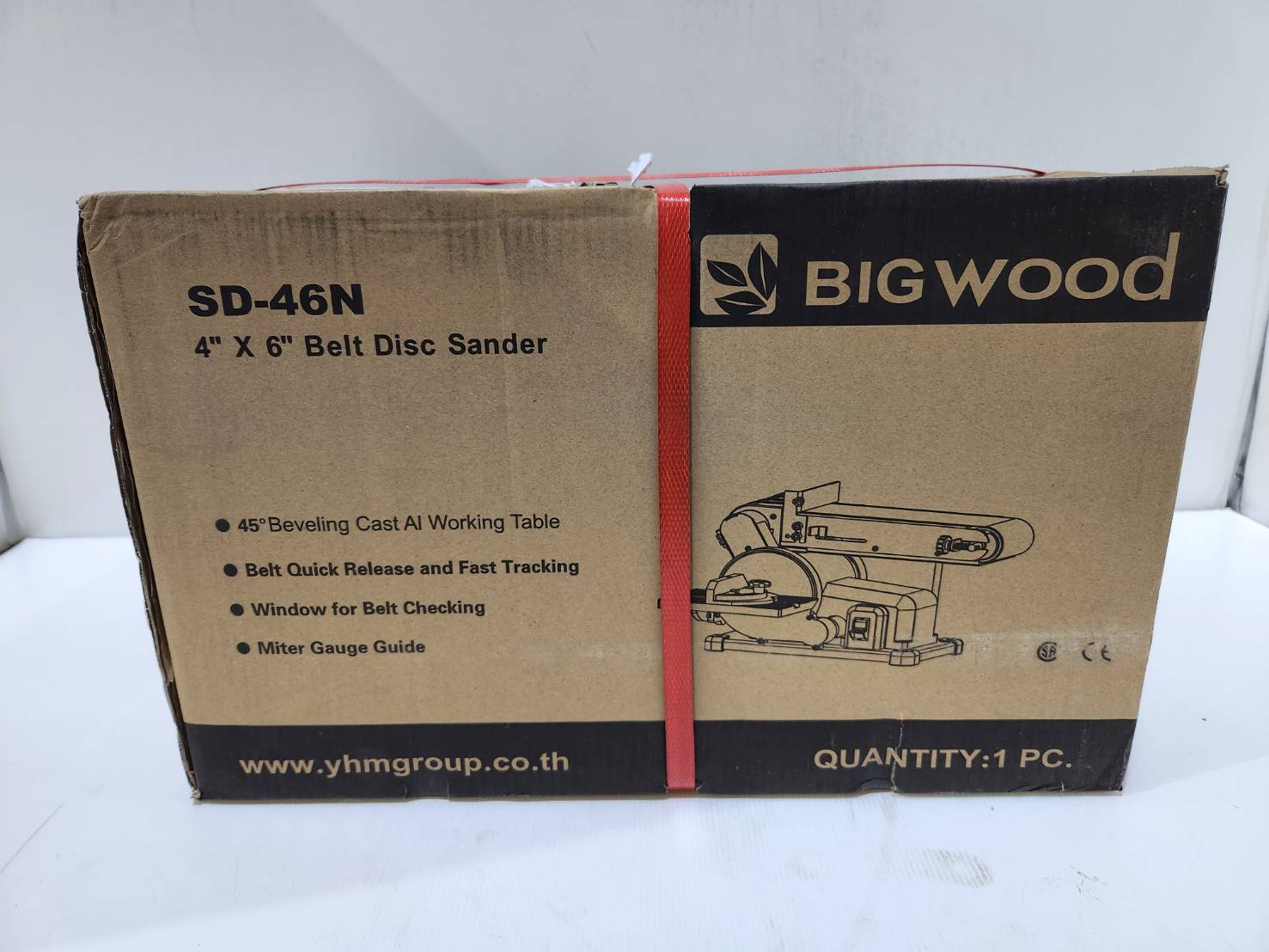 แท่นขัดกระดาษทราย สายพาน 4นิ้ว x 36นิ้ว จานกลม 6นิ้ว กำลัง 500วัตต์ BIG WOOD รุ่น SD-46N (รับ ...