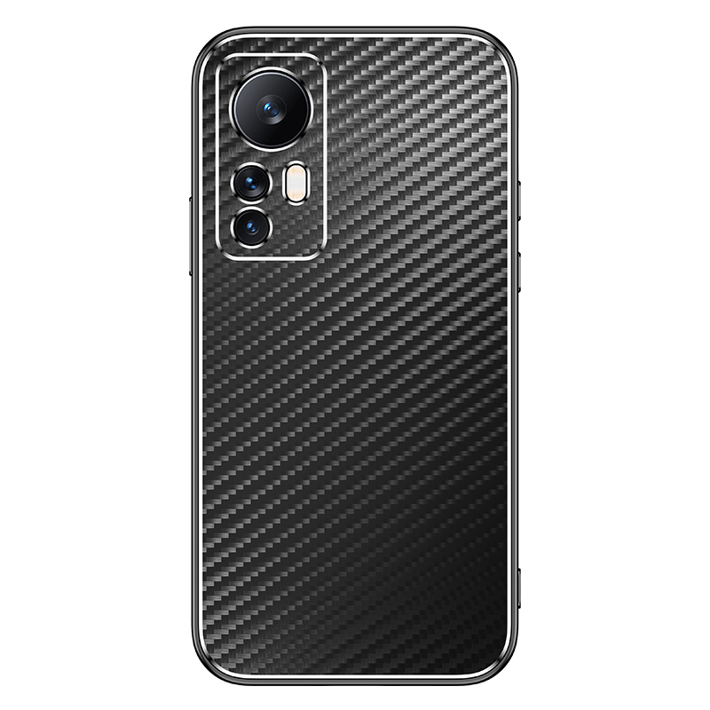 For Xiaomi 12 Pro 12X Case Luxury Carbon Fiber Texture Metal Full ...