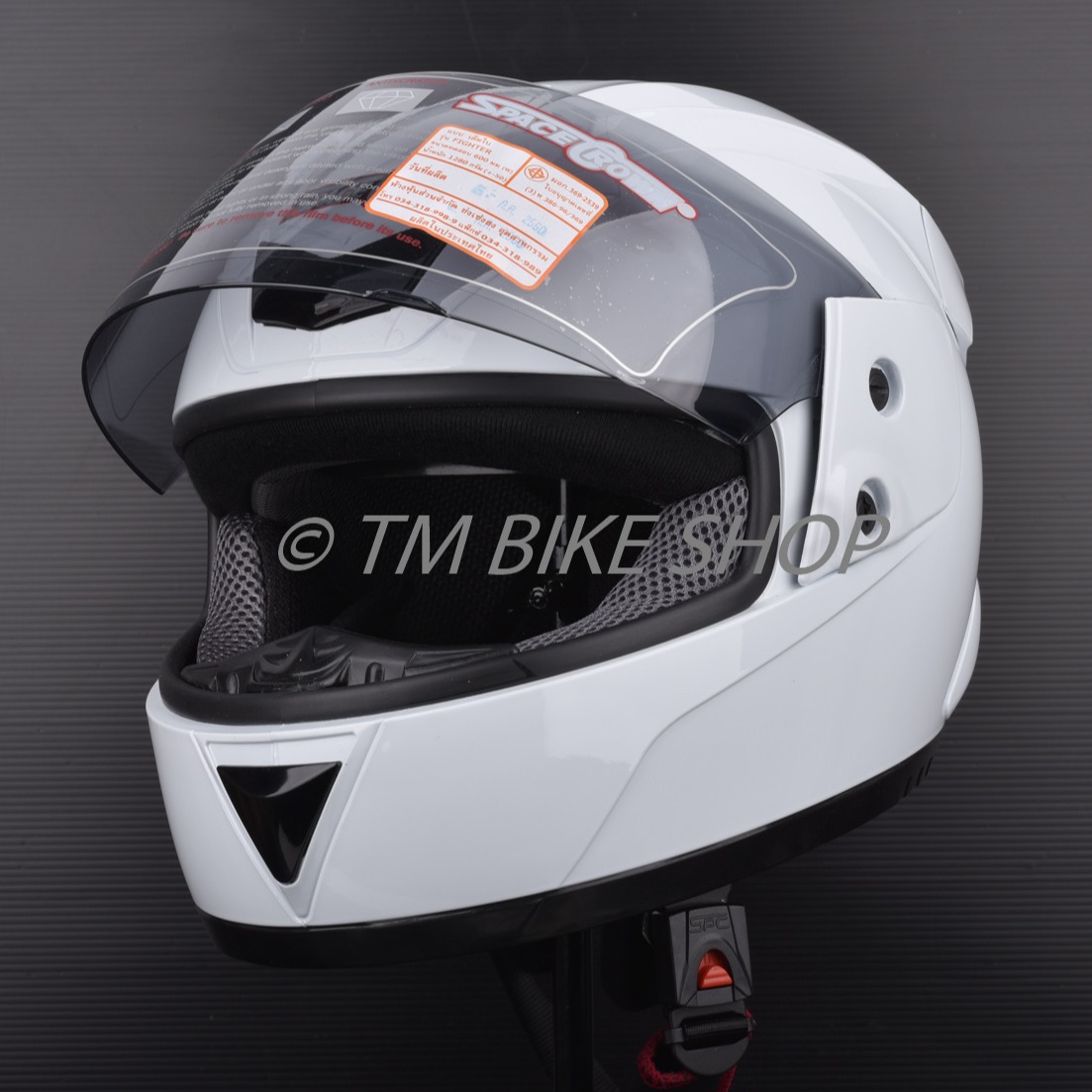 (ส่งฟรี)หมวกกันน็อค SPACE CROWN รุ่น FIGHTER สีขาวล้วน (PLAIN WHITE ...