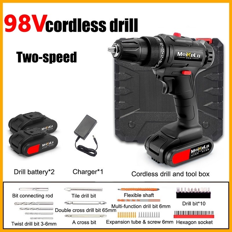 Cordless Drill 98V / adjustable speed model / 2 Years Warranty | Lazada ...