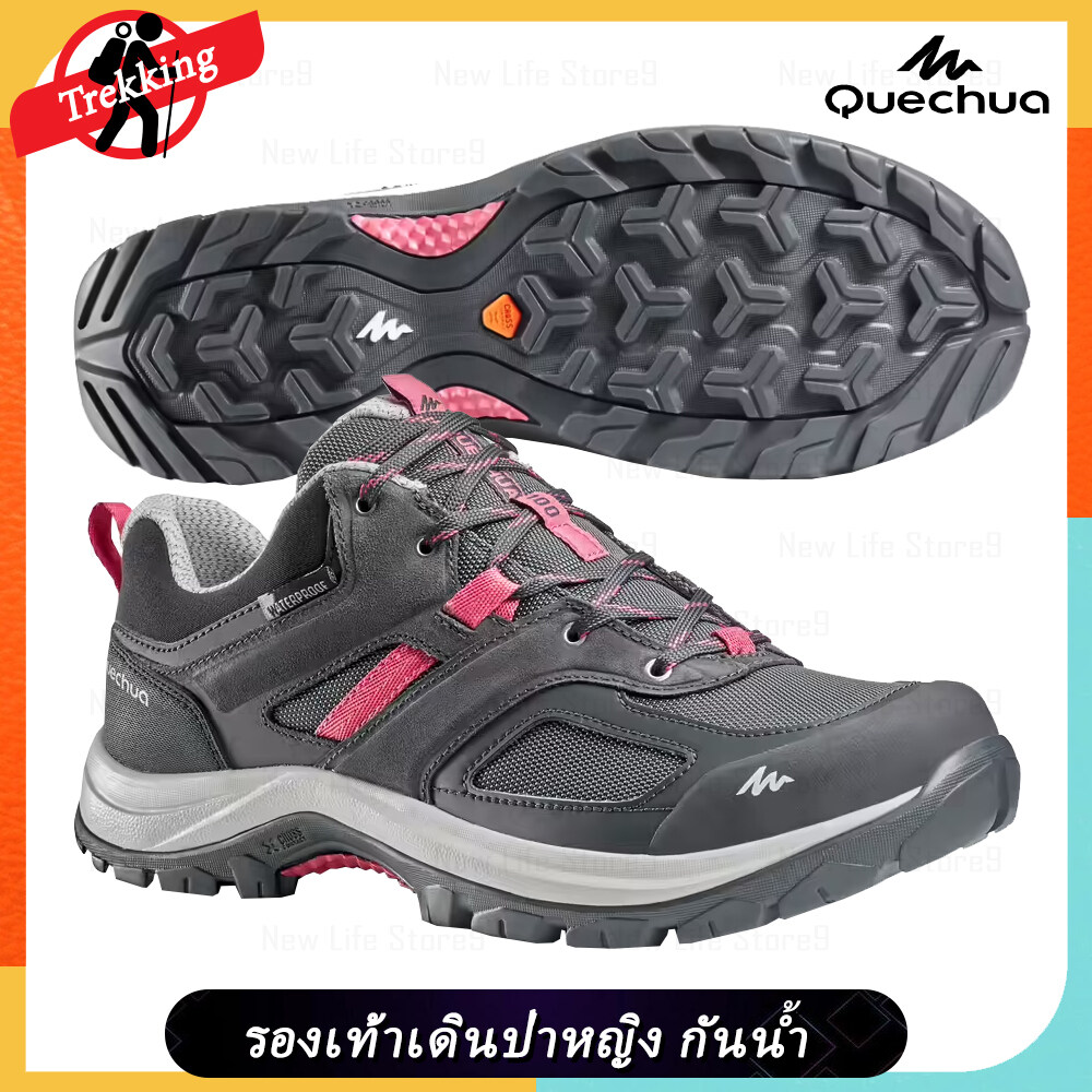 Quechua รุ่น MH100 รองเท้าเดินป่า กันน้ำ รองเท้าผ้าใบผู้หญิง ตั้งแคมป์ ...