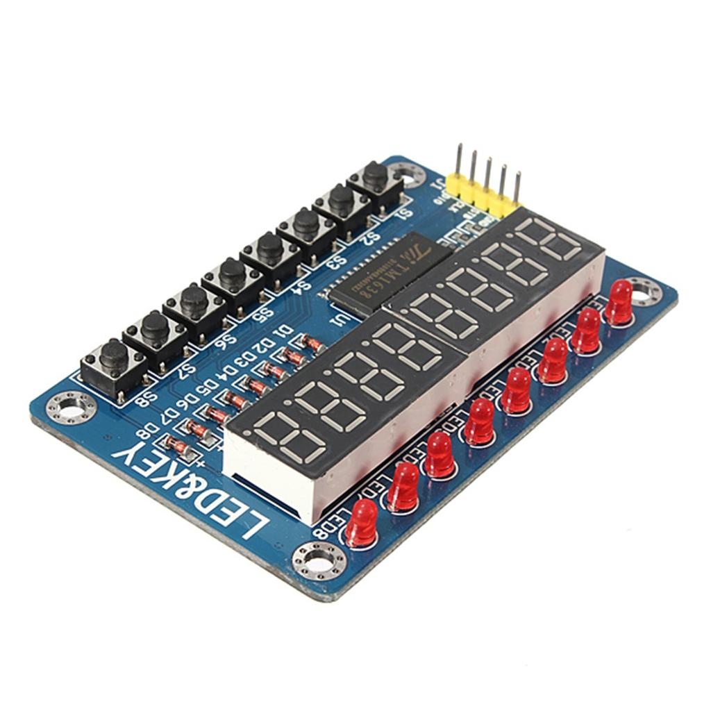 TM1638 8-Digit 7 Segment Display with 8 LED and 8 Push Switches บอร์ดแสดงผลตัวเลข 8 หลักพร้อม ...
