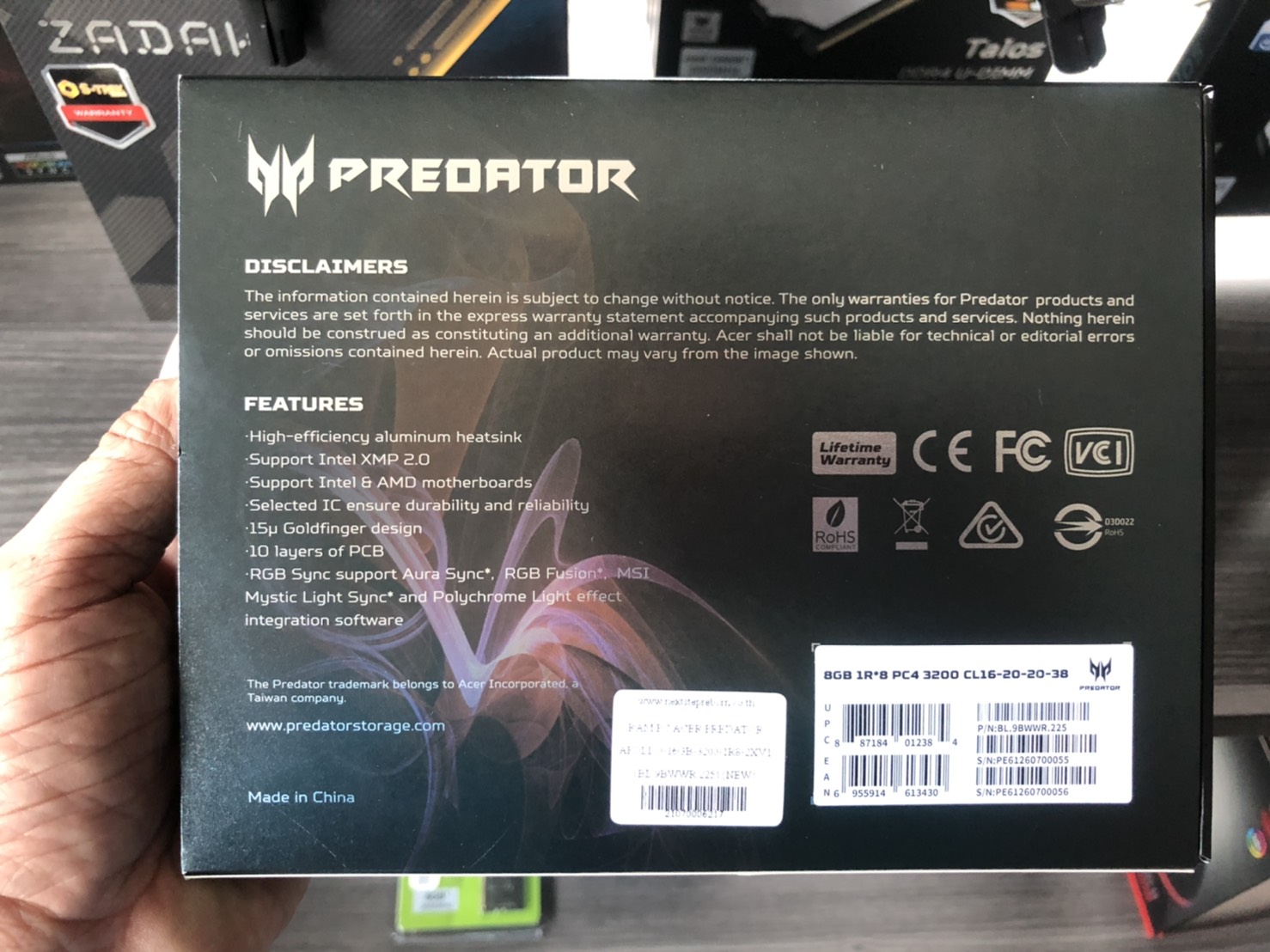 Ram 16GB (8Gx2) DDR4 3200MHz Acer Predator Apollo RGB AuraSync For PC ...