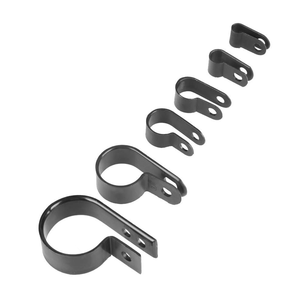 【ห้ามพลาด】【ราคาถูกสุด】200 PCS ไนลอนพลาสติกสีดำ P คลิป P Clamp CLAMP P ...