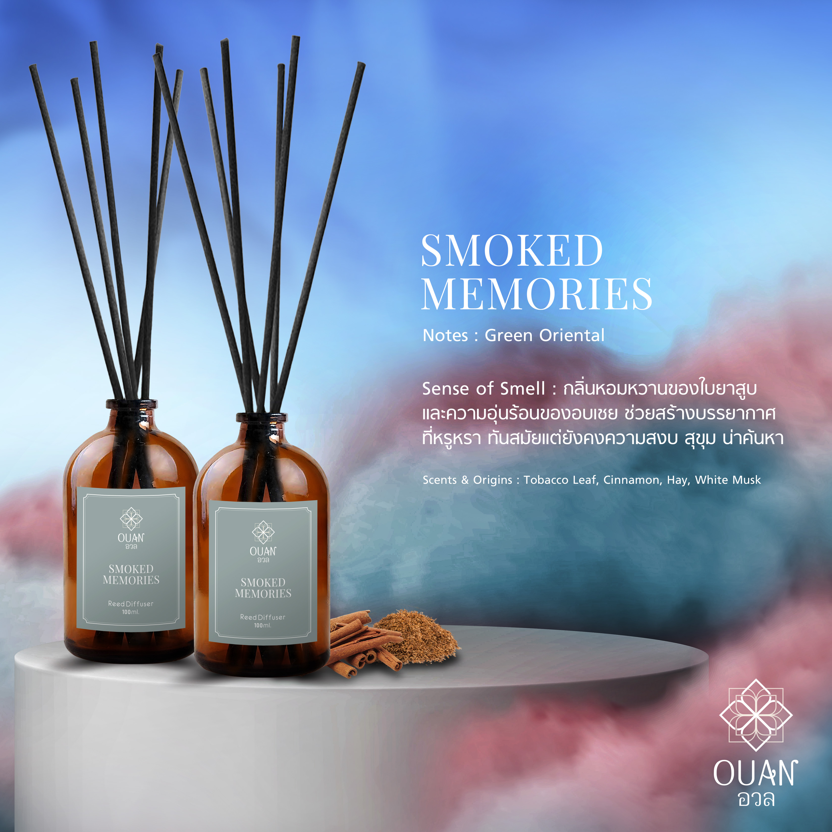 Reed Diffuser (100 ml) จัดชุด 2 ขวดราคาพิเศษ อวล ก้านไม้หอม ก้านไม้หอม ...