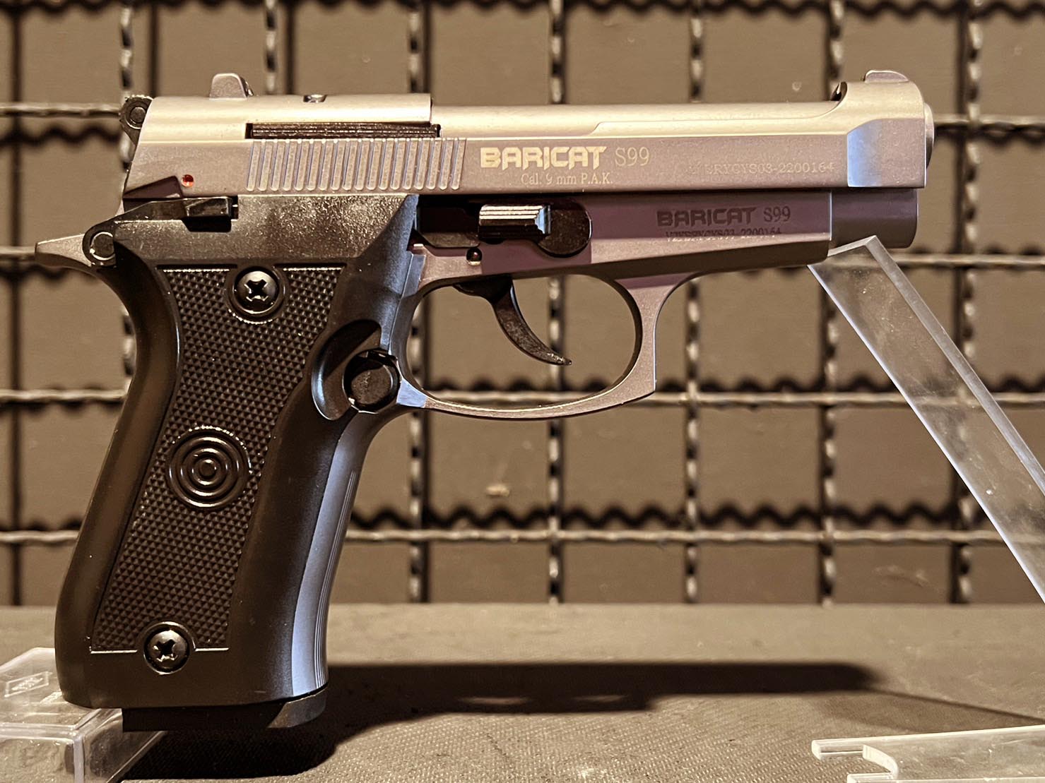 Blank แบลงค์กัน 84fs Baricat S99 9 mm PAK สีเทาสโมค ด้ามดำ บรรจุ 13 นัด ...