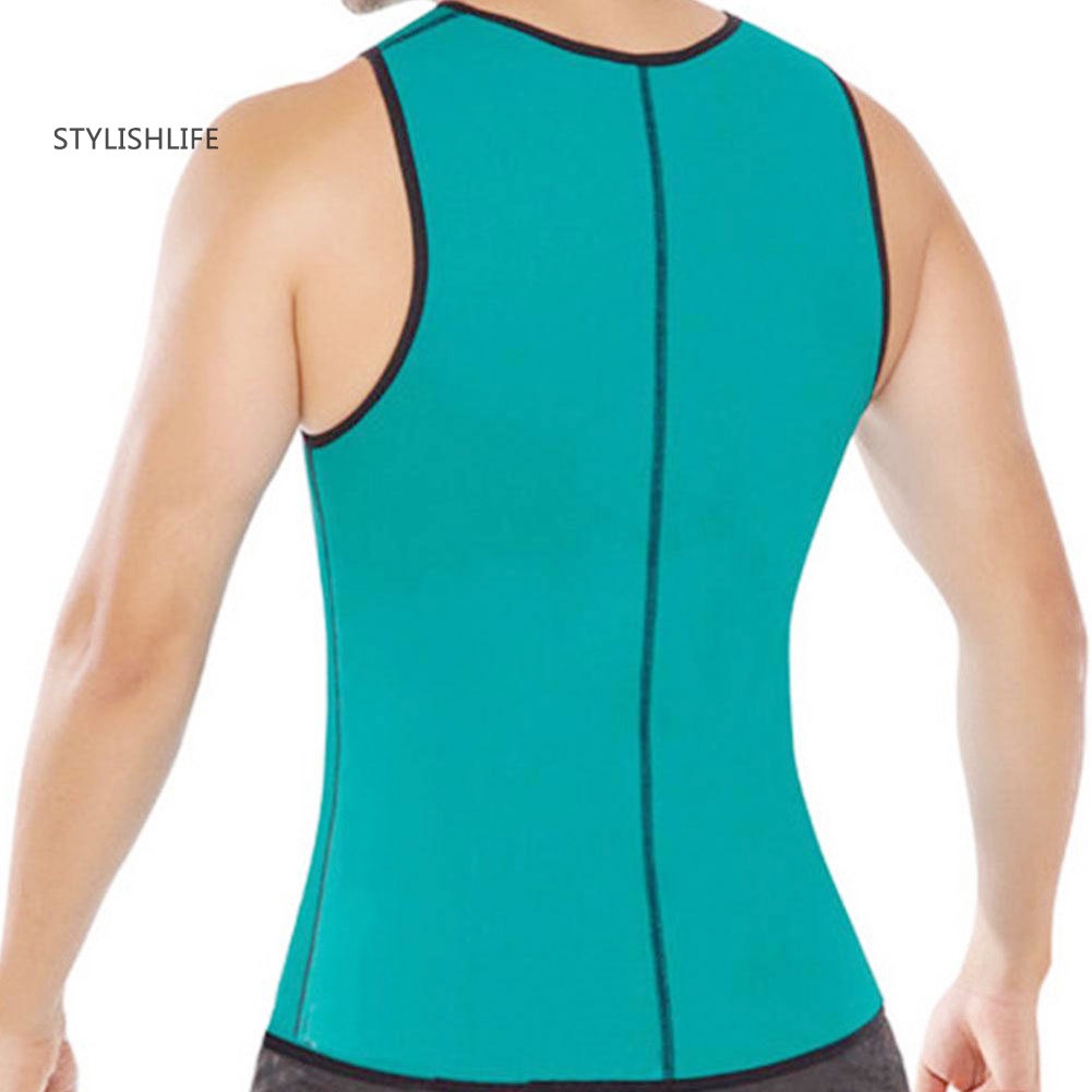[stylishlife] Neoprene Sweating Vest Men Shapewear Gym Fitness Zipper ...