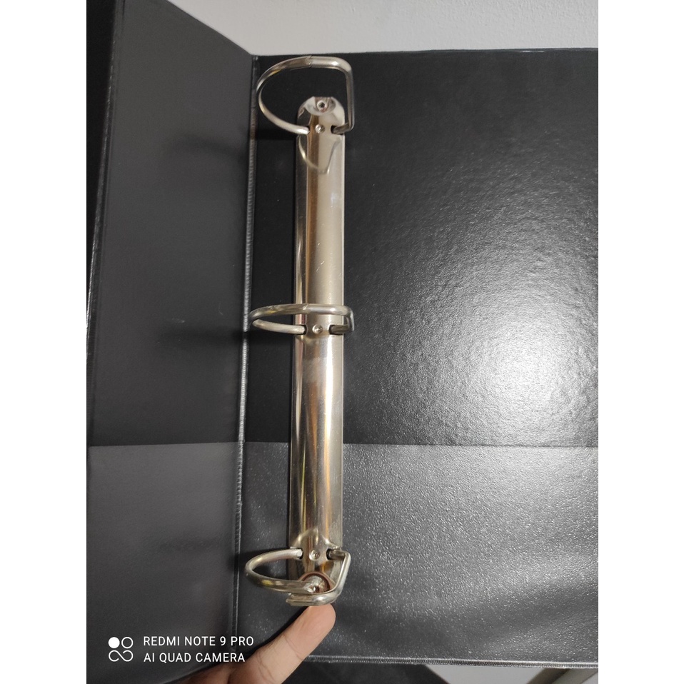 3 Rings Binder A4 3 Inch Spine Black Comes with 3 D-ring steel clips ...