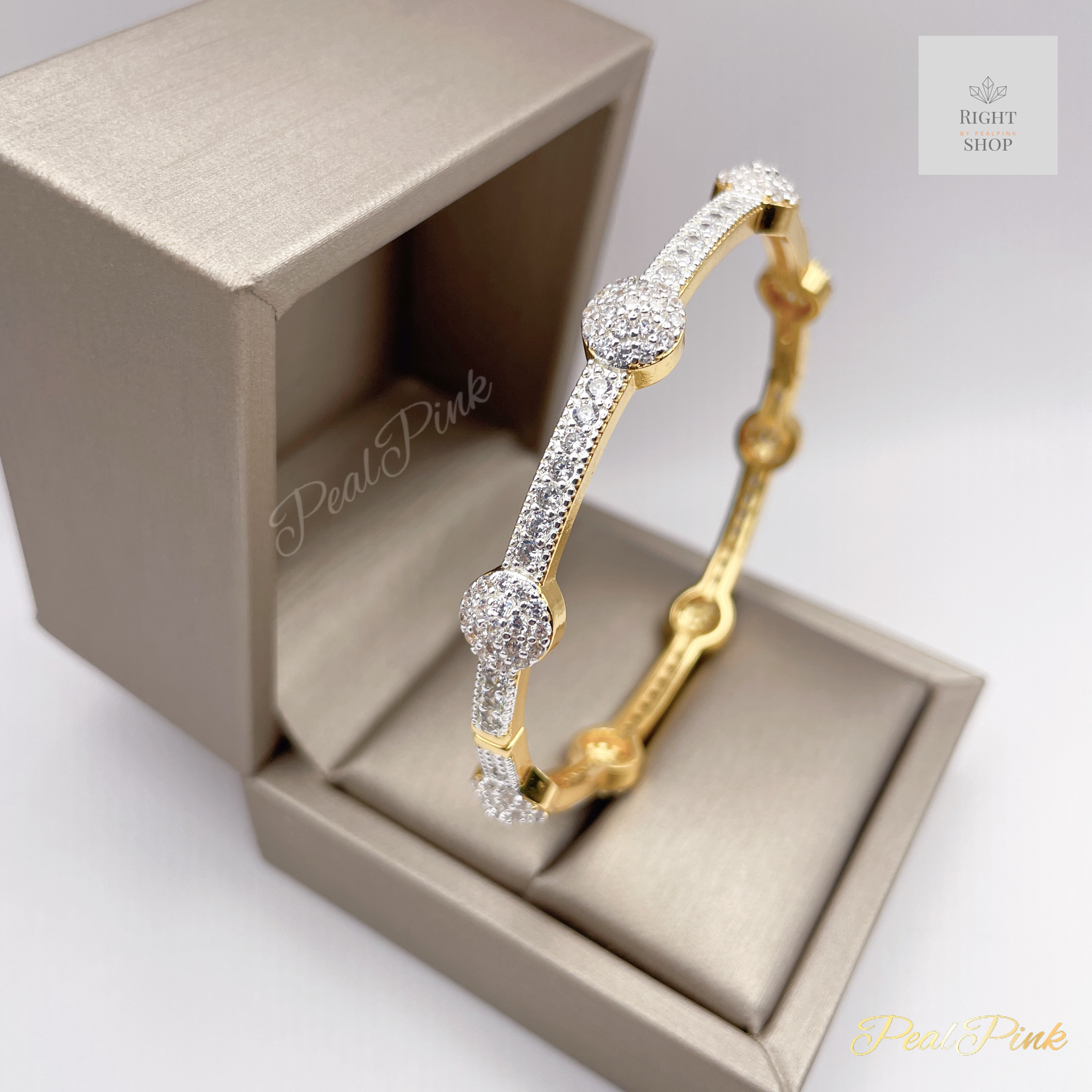 (Diamond round) bangle with diamond round cuff bangle with eight round shape of diamonds 20 cm ...