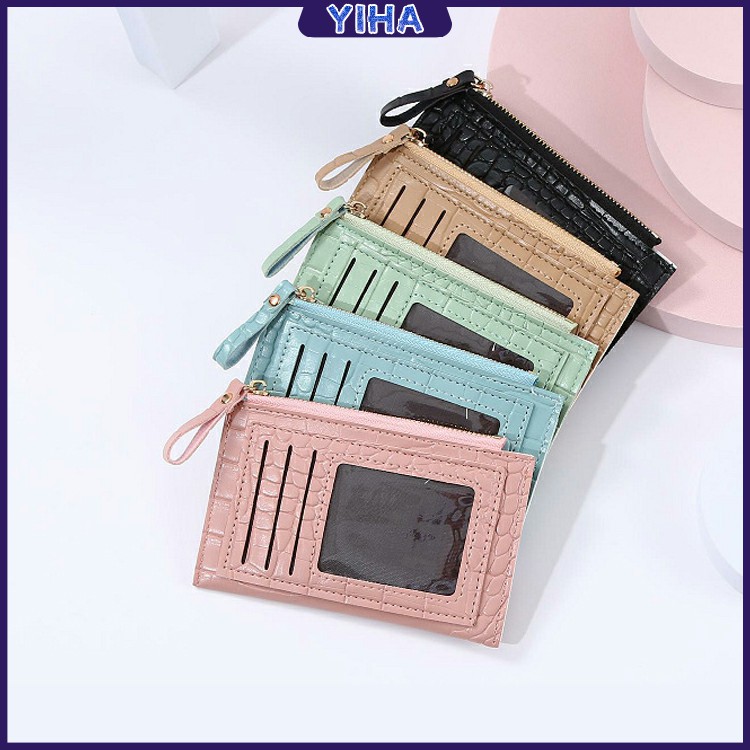 Yiha กระเป๋าสตางค์ กระเป๋าใส่เหรียญปั้มลายคลายหนังจระเข้ coin purse มี ...