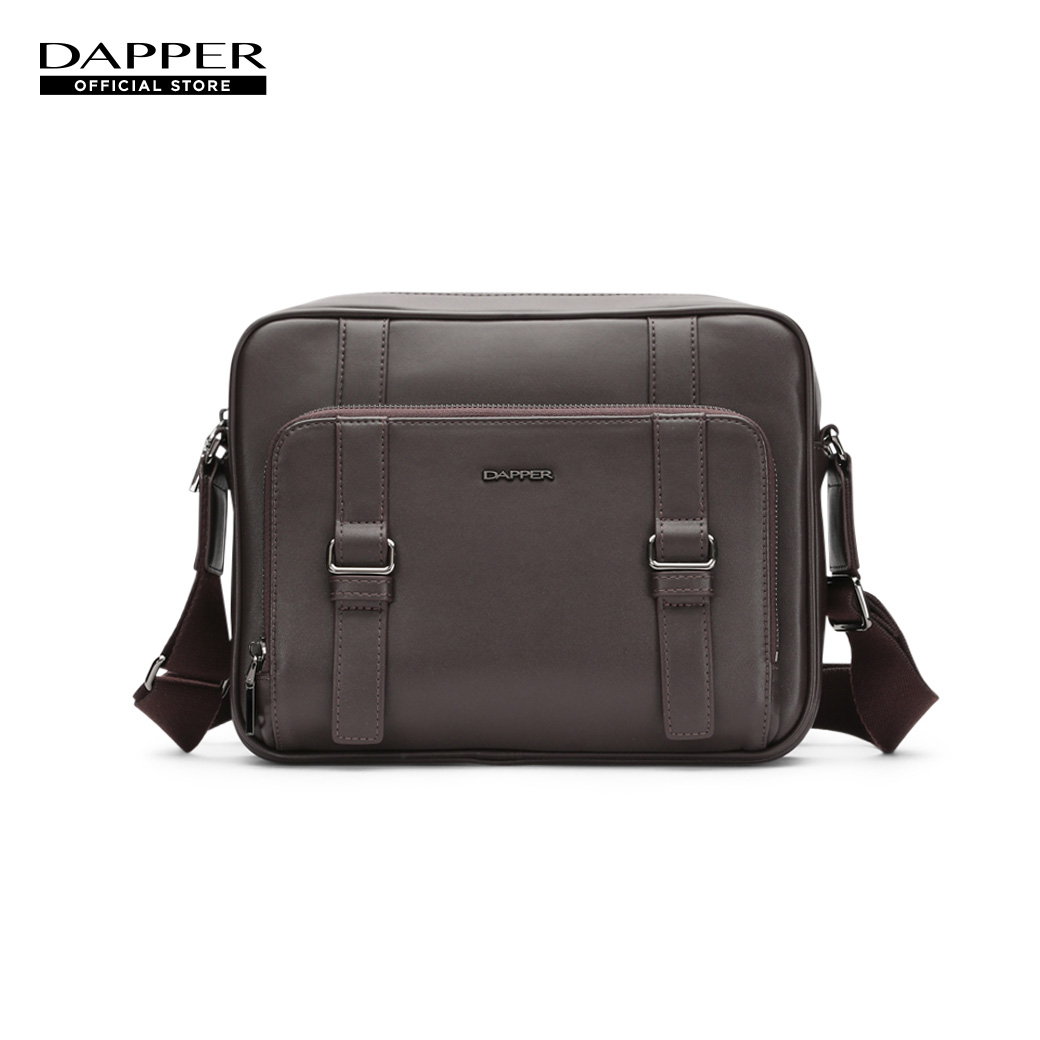 DAPPER กระเป๋าสะพายข้าง Double Buckle Crossbody Bag สีน้ำตาล - DAPPER - ThaiPick
