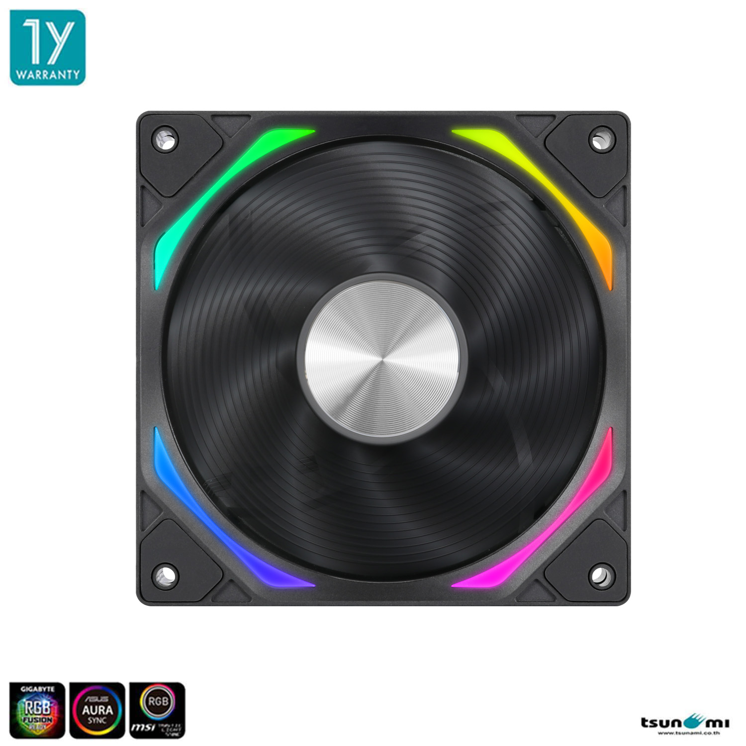พัดลมระบายความร้อน Tsunami 1266 ARGB 12cm Cooling Fan x1 รับประกัน ...