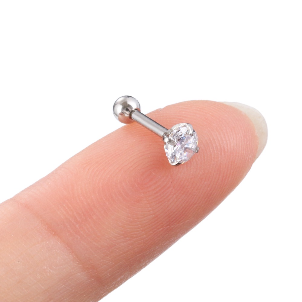 SUBEI 1PC Crystal Piercing Earrings Body Jewelry Stainless Steel ...