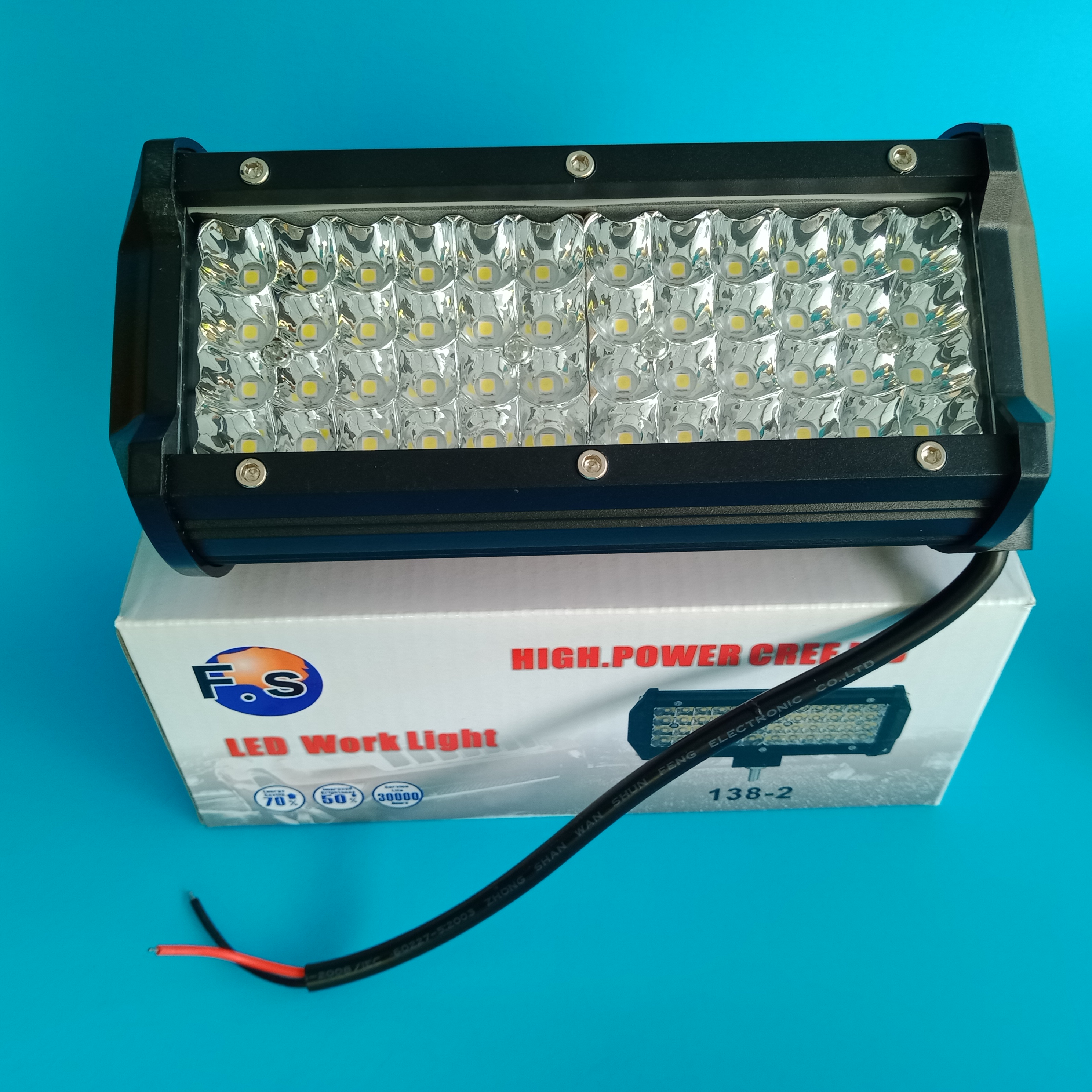 ไฟสปอร์ตไลท์กันน้ำ led 12-24V ไฟ4แถว 7 นิ้ว 144 W สว่างตาเเตก! ไฟรถยนต์ รถไถ รถมอเตอร์ไซด์ เเสง ...
