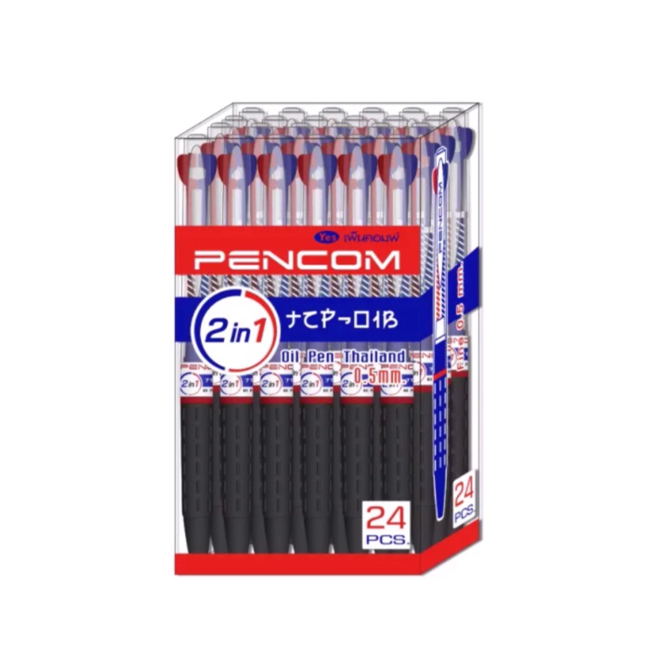 PENCOM ปากกาหมึกน้ำมันแบบกด 2 สี TCP01B - SP-cheap - ThaiPick