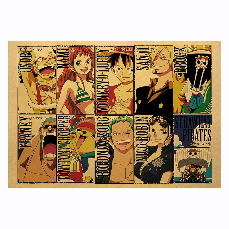 【A075】 The New One Piece Character Collection Y Style Retro Poster ...
