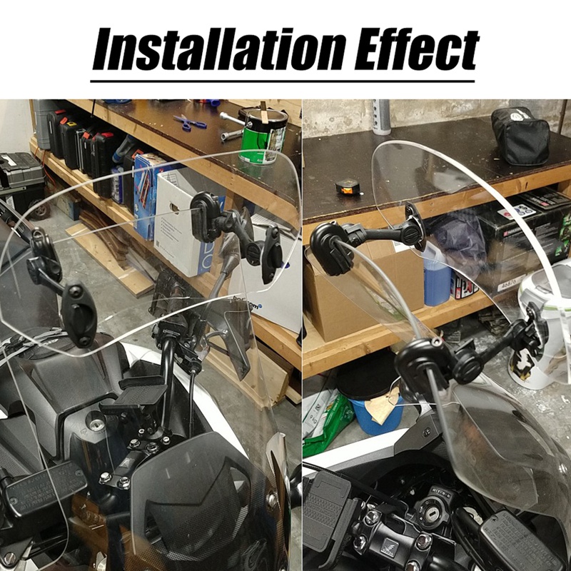 Motorcycle Windshield Extension - Universal Adjustable Clip-on ...