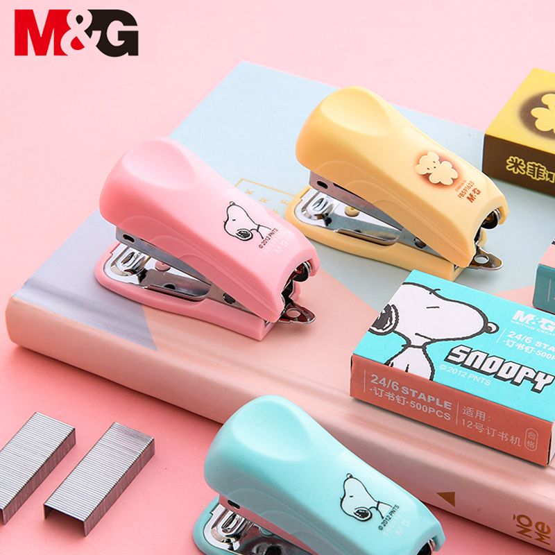 M&G Cartoon Stapler Set Student Portable Mini Cute Stapler No. 12 ...