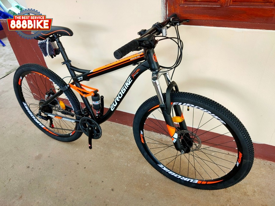 จักรยานเสือภูเขาสองโช๊ค Eurobike S7-275SP Full Suspension Mountain Bike 21 Speed Bicycle 27.5 ...