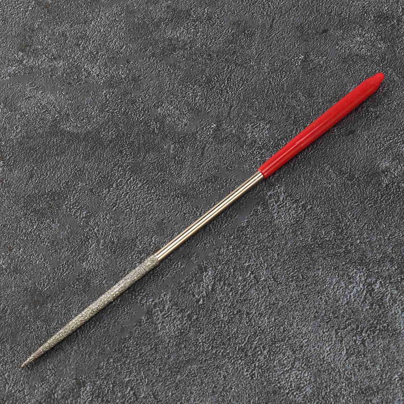 Lapidary Round Rat Tail Diamond Files 3mm x 140mm Silver Tone Red ...