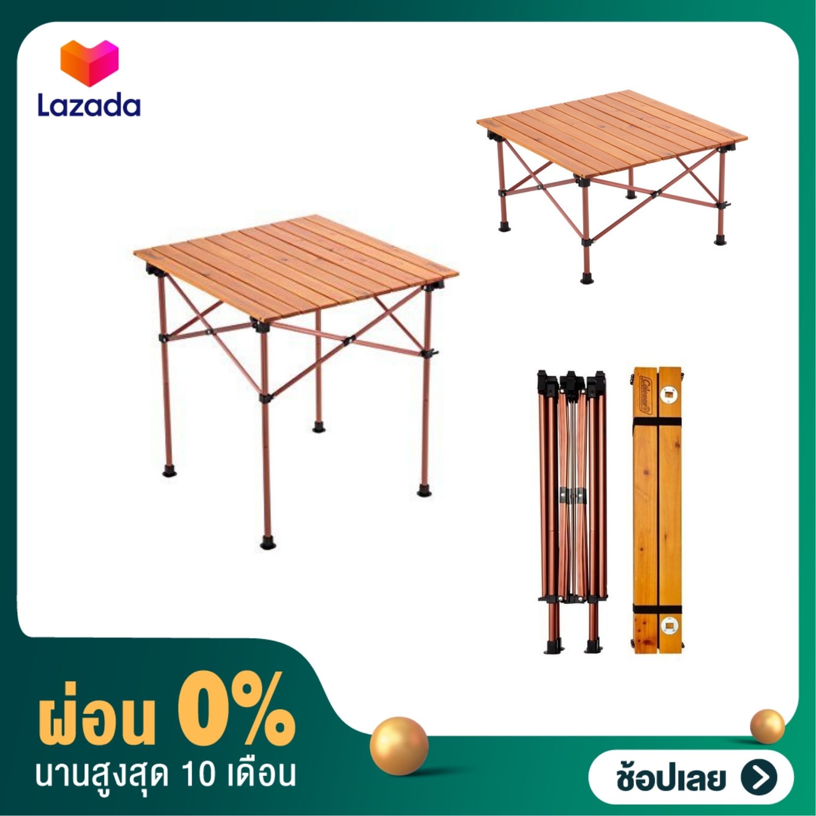 COLEMAN JAPAN Natural Wood roll Table Vintage / 65 2000026803 | Lazada ...