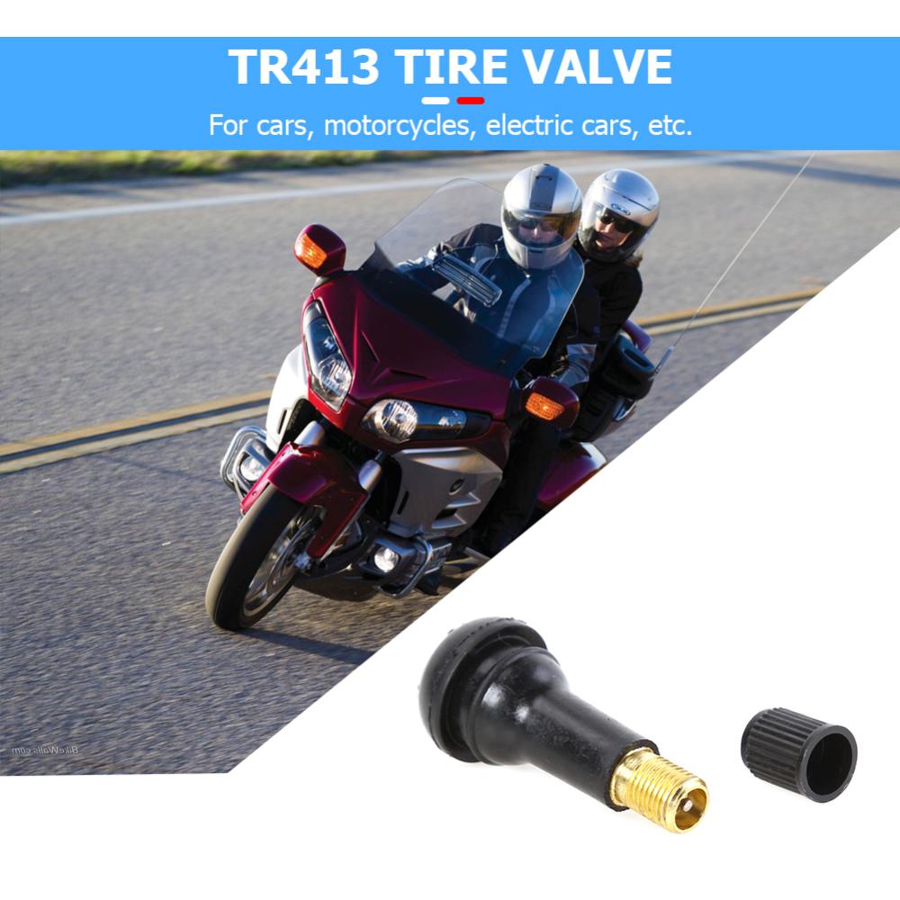 100pcs TR-413 Snap In Short Black Rubber Valve Stems TR413 Tubeless ...