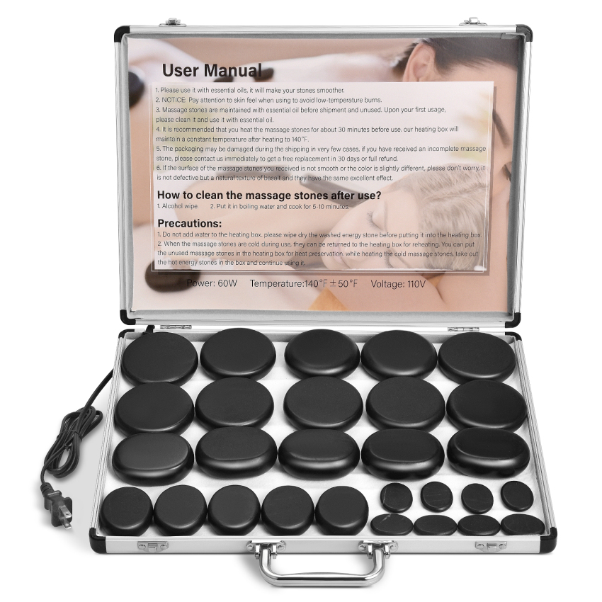 Hot Stone Massage Set 28 Basalt Hot Stones With Heater Set For ...