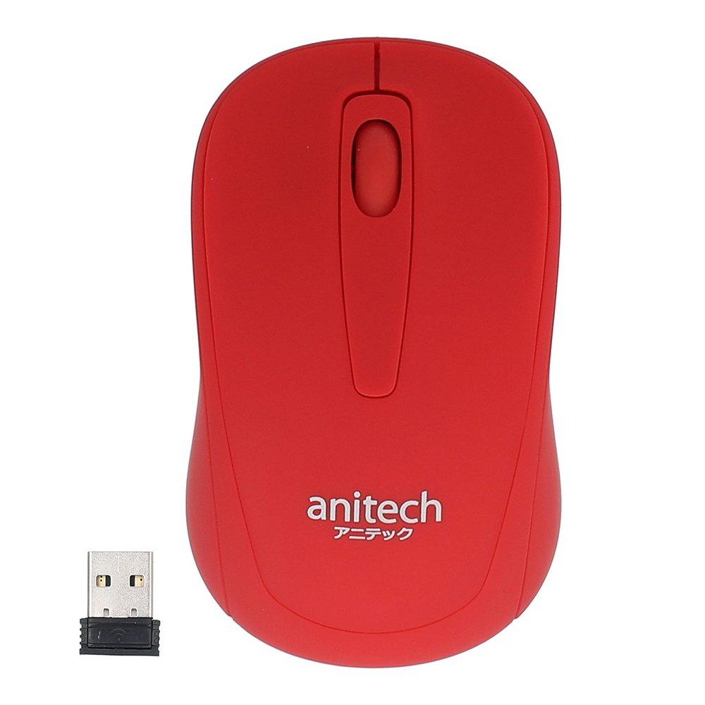 JIB MOUSE (เมาส์ไร้สาย) ANITECH W221 WIRELESS OPTICAL (RED) | Lazada.co.th