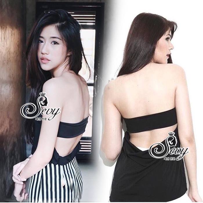 เสื้อเกาะอก SEVY / Sevy Sexy Back Strapless Top ผ้าSpandex มีฟองน้ำเสริม | Lazada.co.th