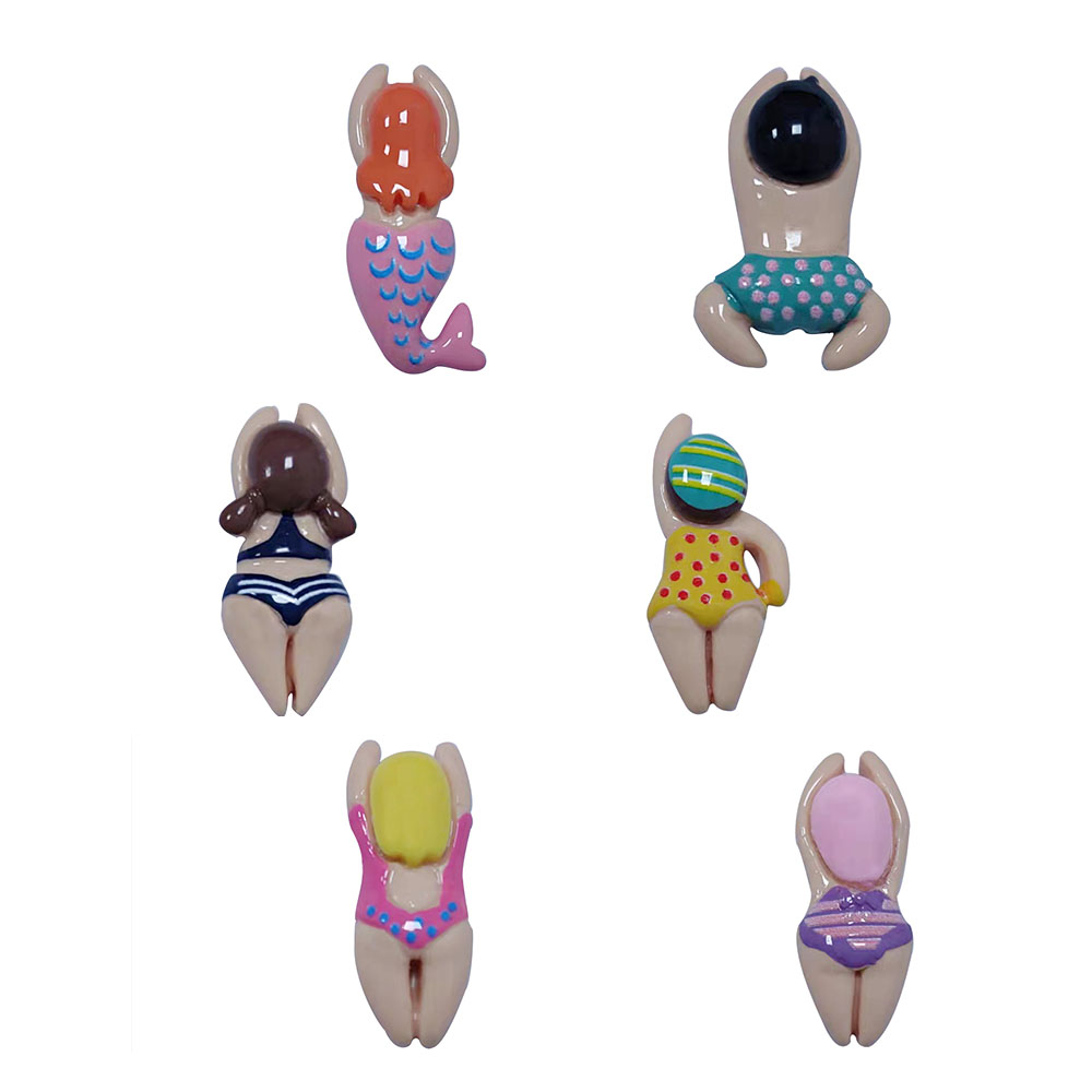 1PCS Resin Cute Cartoon Fridge Magnetic Sticker Mermaid Swimmer ...