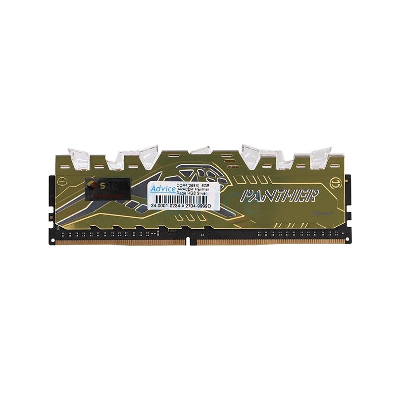 RAM DDR4(2666) 8GB(4GBX2) Apacer Panther Rage RGB Silver-Golden ...