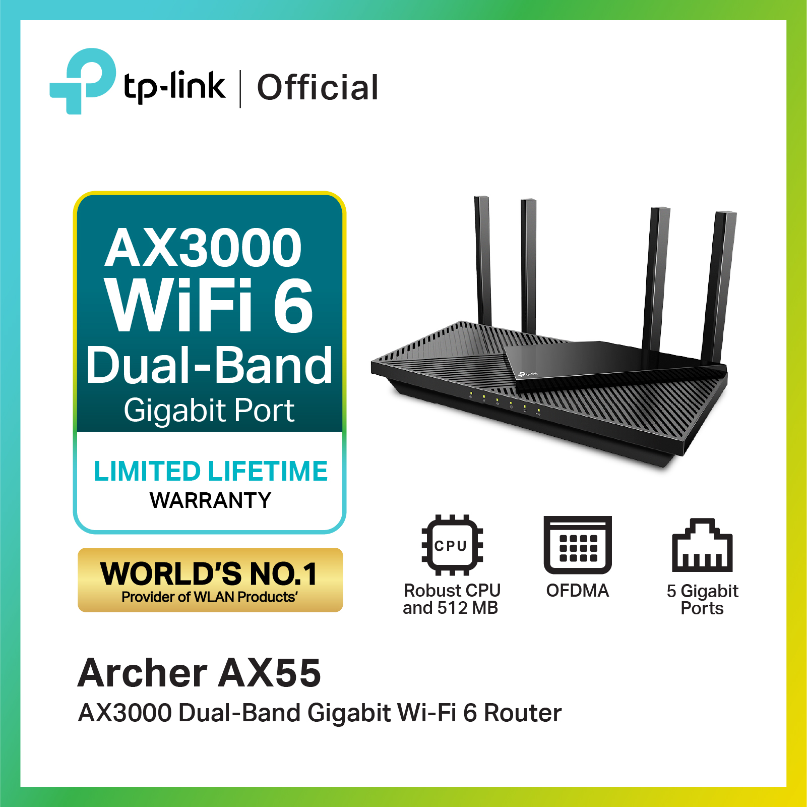 TP-Link Archer AX55 AX3000 Dual Band Gigabit Wi-Fi 6 Router เราเตอร์ไวไฟ 6 เร้าเตอร์ - TP-Link ...