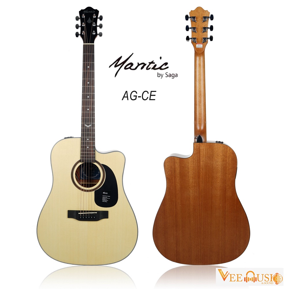 Mantic กีต้าร์โปร่งไฟฟ้า - AG-1CE - Veemusic - ThaiPick